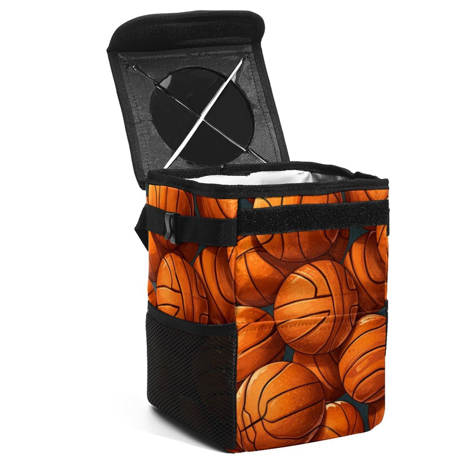 Basketball Car Trash Bin - Foldable with Lid, Leak-Proof, Hanging ...