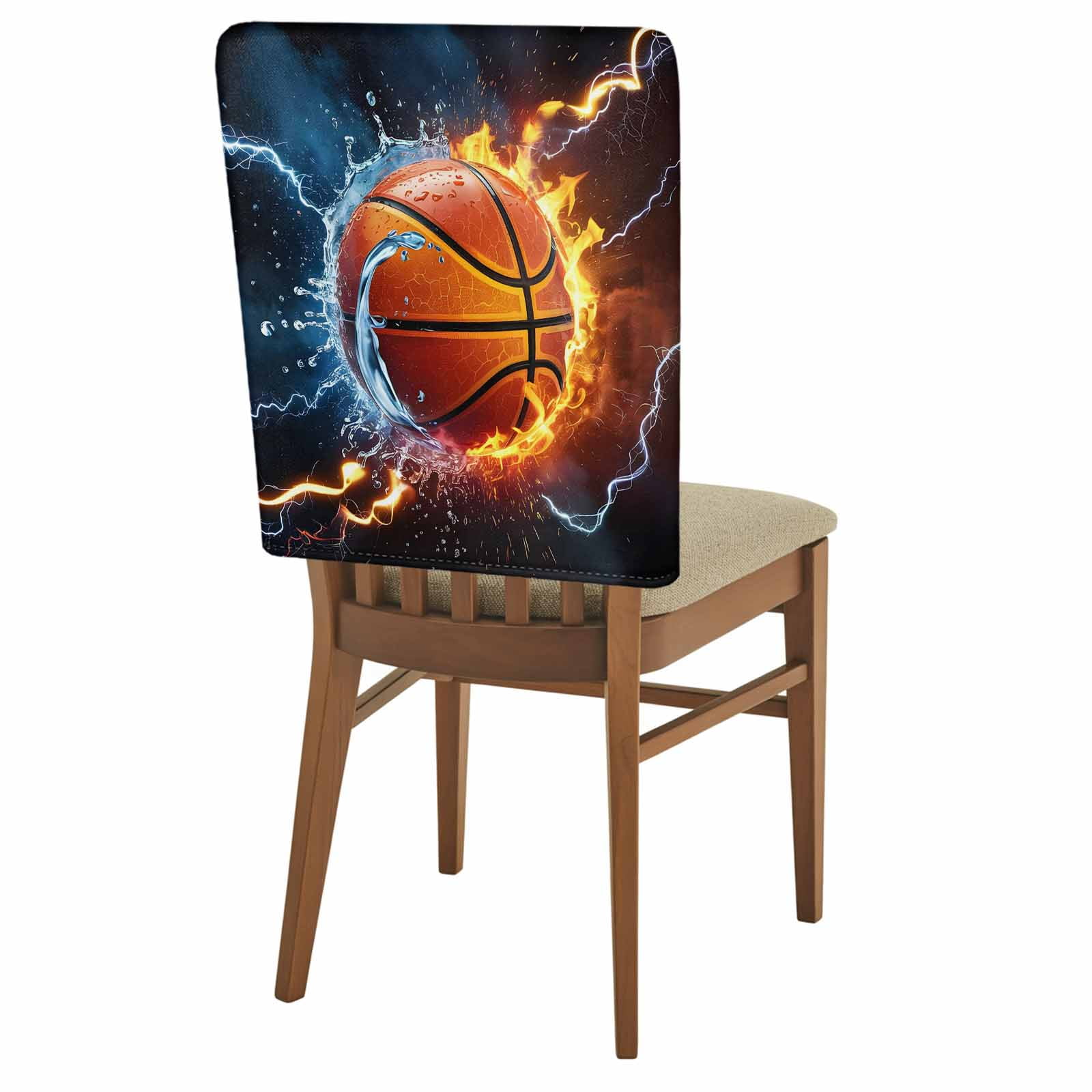 Basketball Chair Back Covers Set of 1, Fire and Water Lightning Impact ...