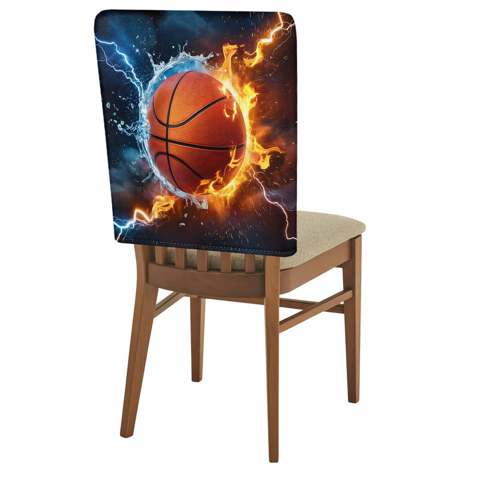 Basketball Chair Back Covers Set of 1, Water and Fire Lightning Impact ...