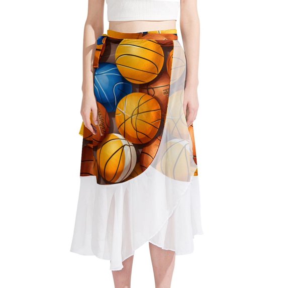 Basketball Chic Chiffon Beach Dress with Polyester Straps - Women's ...