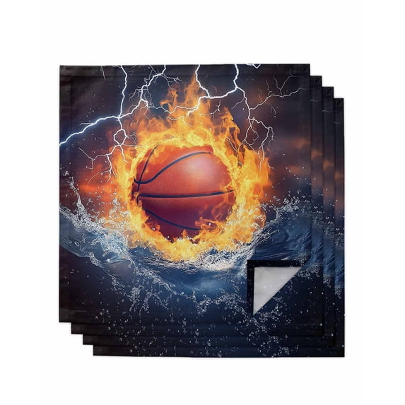 Basketball Cloth Napkins Set of 4 Reusable Dinner Napkins, Blue Red ...