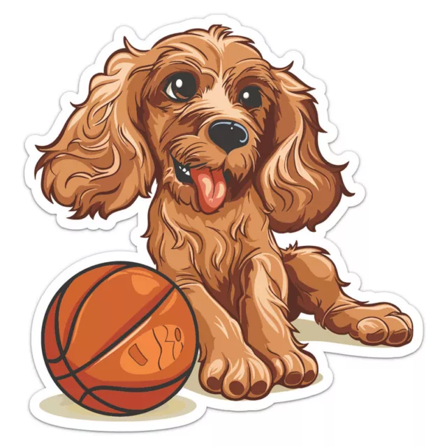 Basketball Cocker Spaniel Dog Sticker Phone Decal Water Bottle Stickers ...