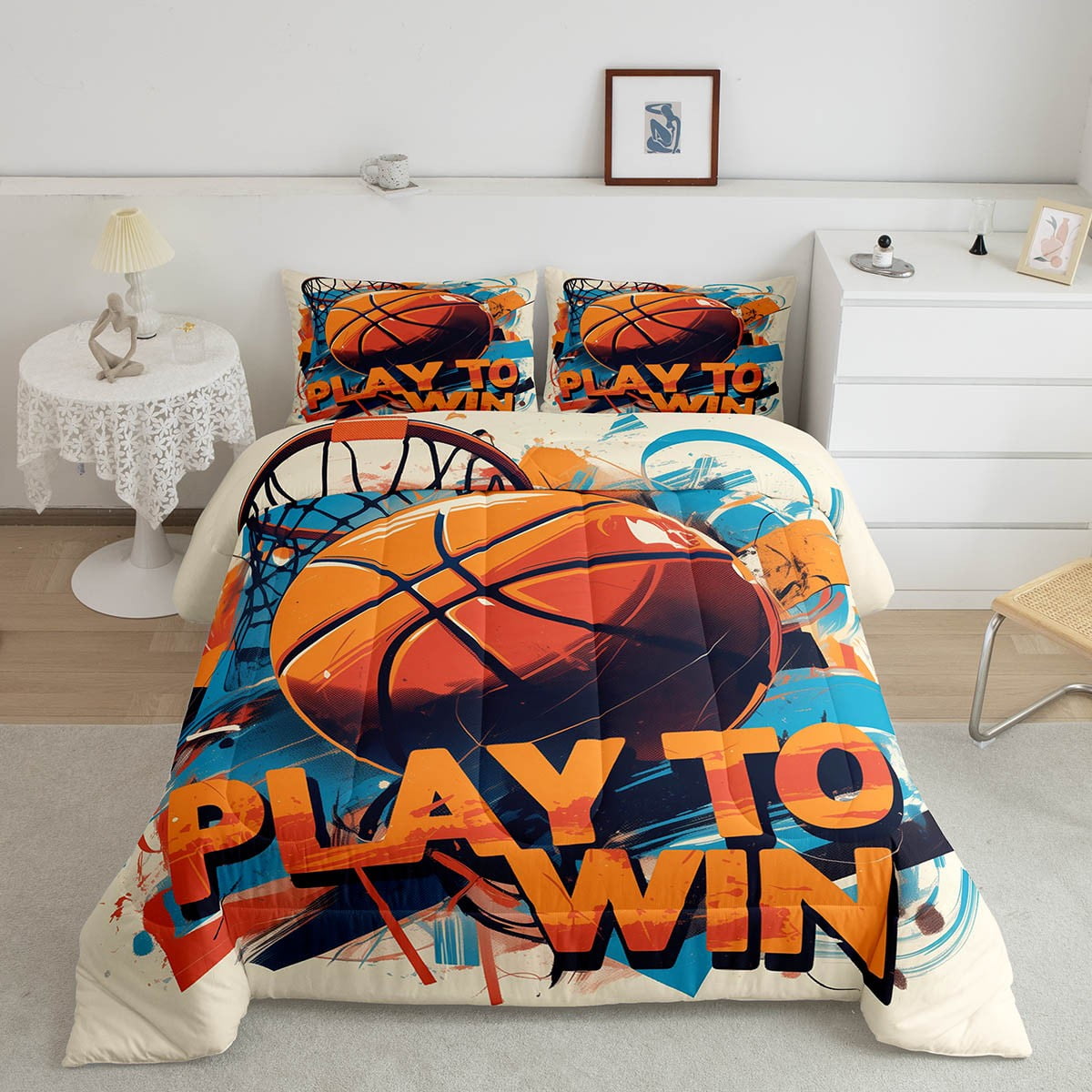 Basketball Comforter Set Sports Themed Bedding Sets Teen Basketball ...