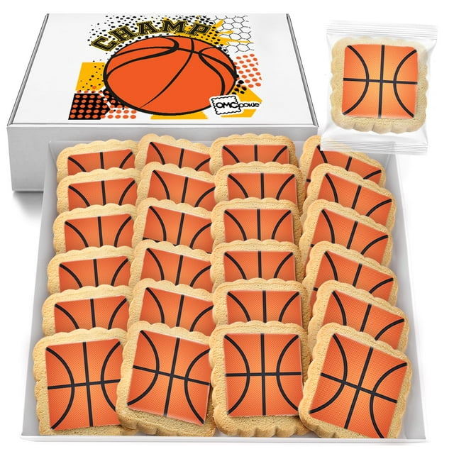 Basketball Cookies Individually Wrapped IRF13 Party Favors 24 Pack Bulk ...