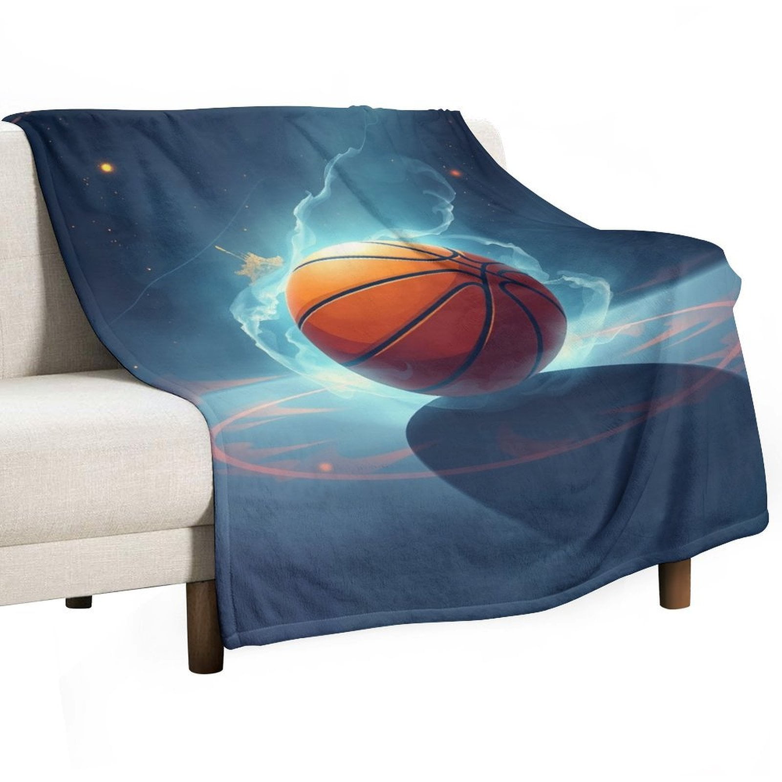 Basketball Cosmic Glow Game Art Soft Flannel Blanket for Beds Bedroom ...