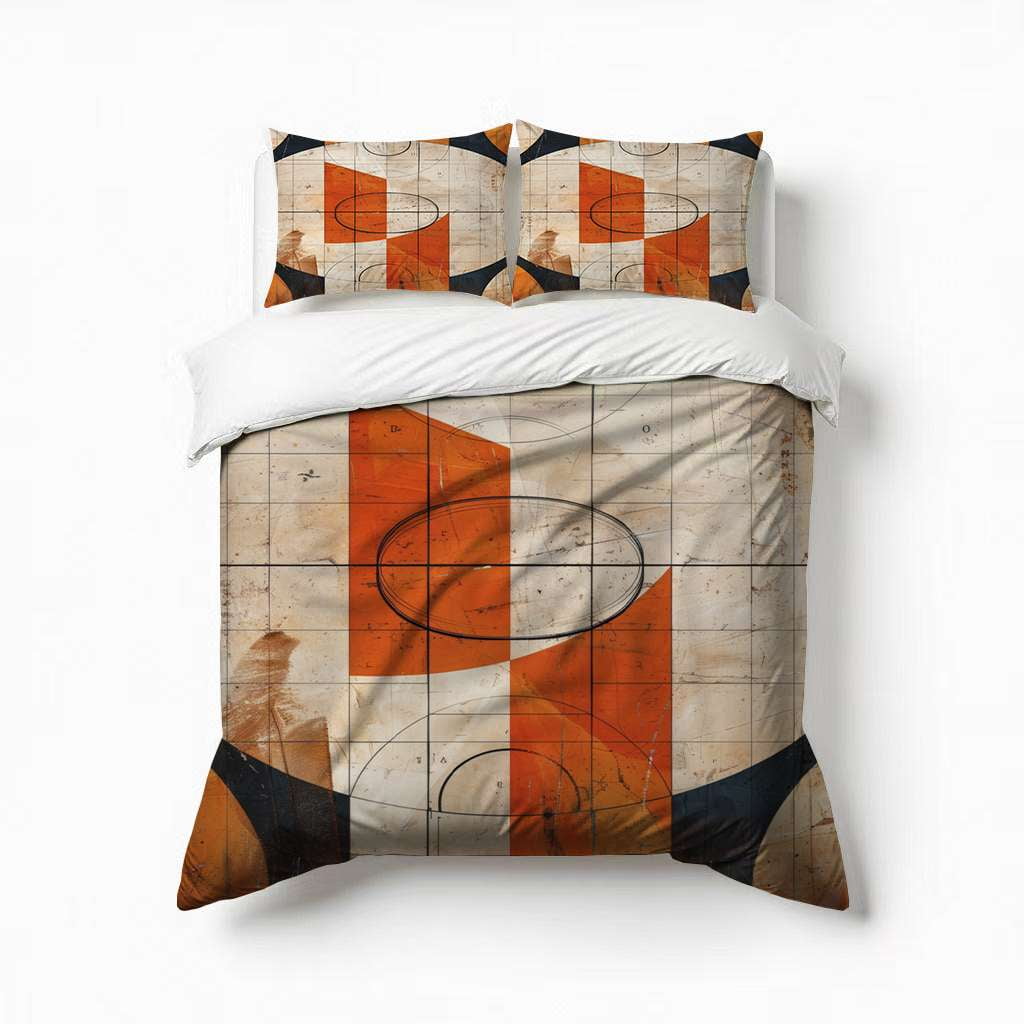 Basketball Court Art Bedding Set 3 Pcs Soft Microfiber Quilt Cover For ...