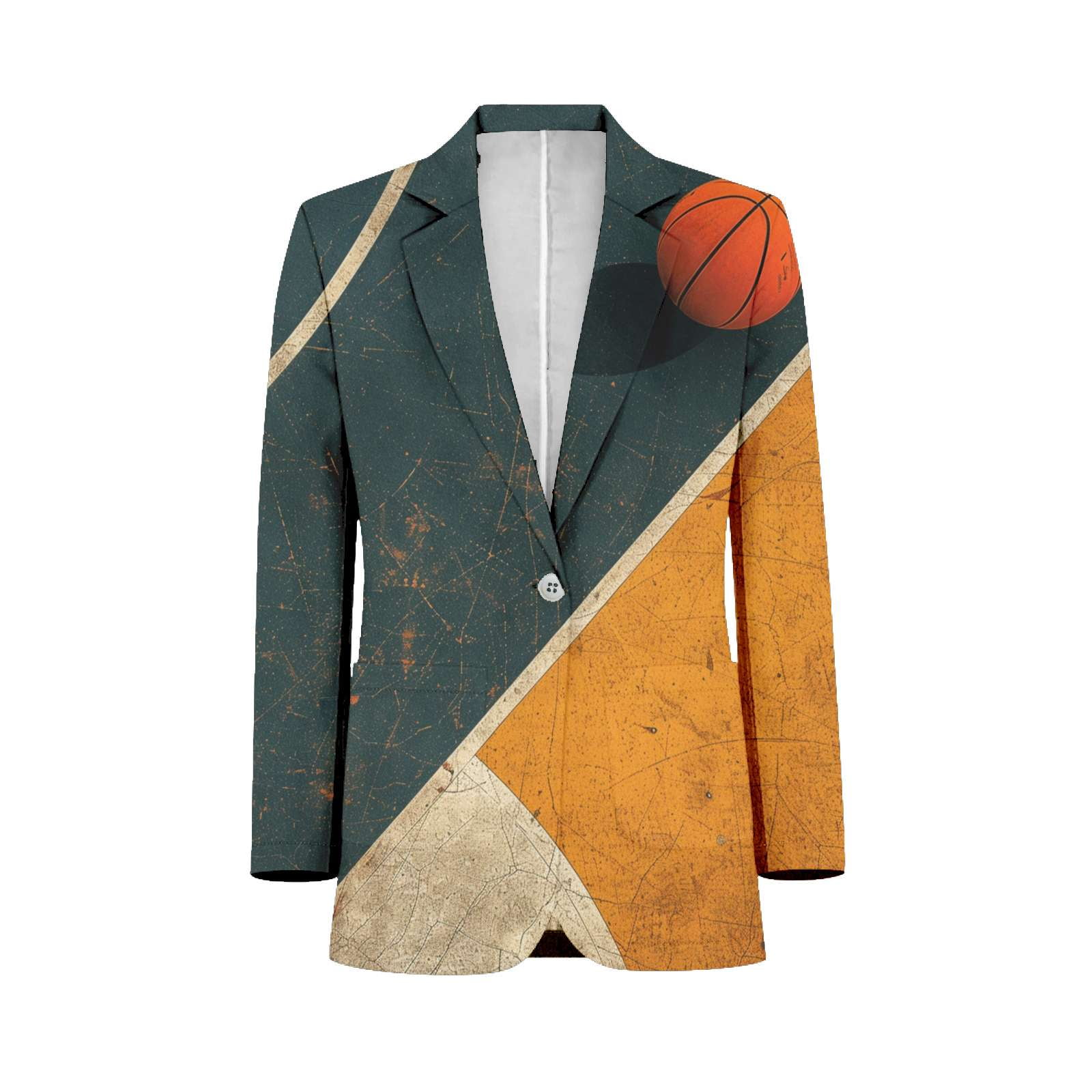 Basketball Court Art Customized Men's Suits full man Shawl Collar ...