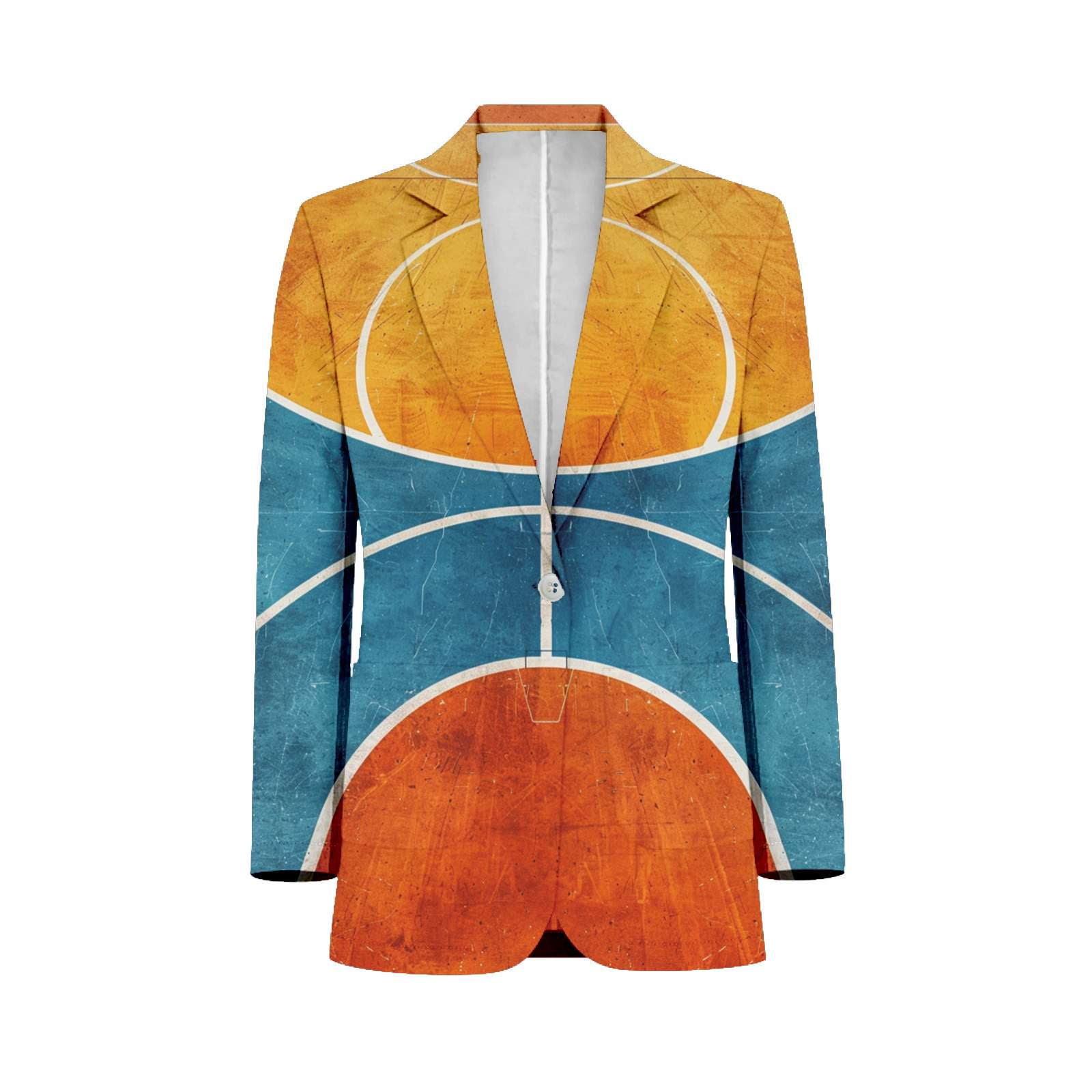Basketball Court Art Customized Men's Suits full man Shawl Collar ...