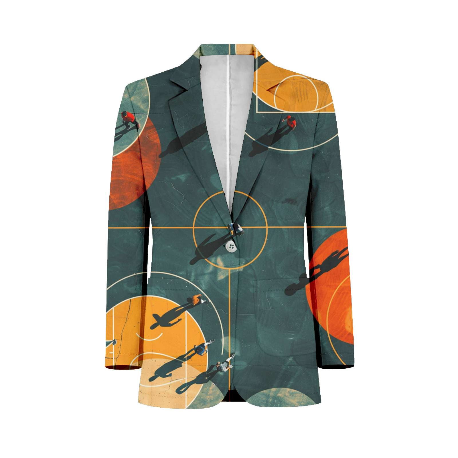 Basketball Court Art Mens Suits Shawl Collar Slim Fit Suit Mens Groom ...