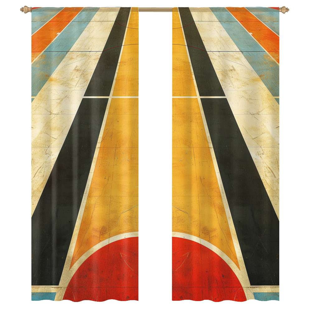 Basketball Court Art Modern Tulle Window Curtains for Living Room ...