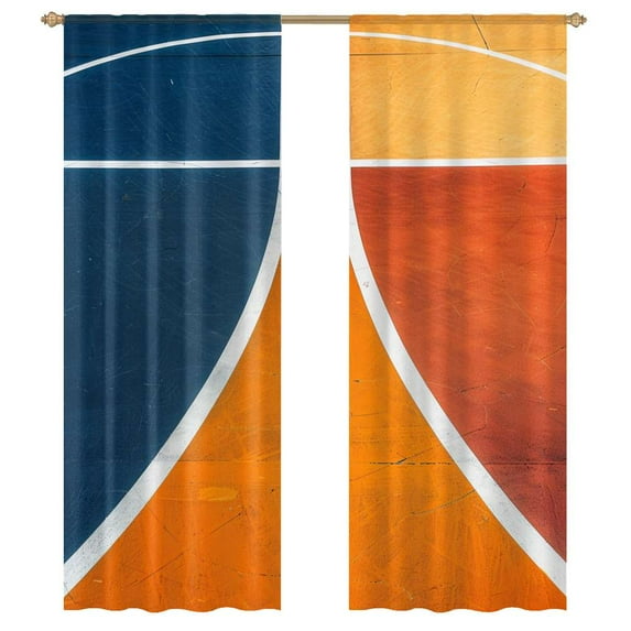 Basketball Court Art Modern Tulle Window Curtains for Living Room ...