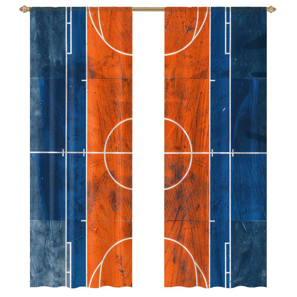 Basketball Court Art Modern Tulle Window Curtains for Living Room ...