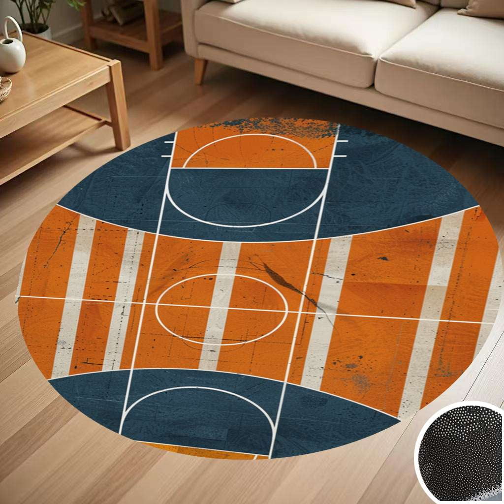 Basketball Court Art Round Carpet Living Room Bedroom Home Decoration ...