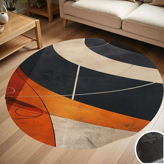 Basketball Court Art Round Carpet Living Room Bedroom Home Decoration ...