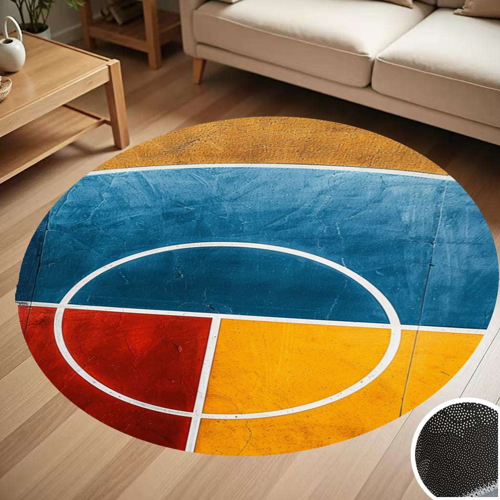 Basketball Court Art Round Carpet Living Room Bedroom Home Decoration ...