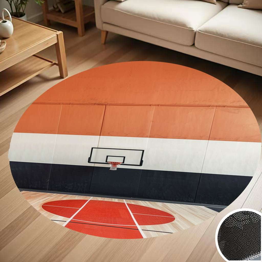Basketball Court Art Round Carpet Living Room Bedroom Home Decoration ...