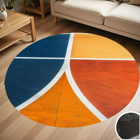 Basketball Court Art Round Carpet Living Room Bedroom Home Decoration ...