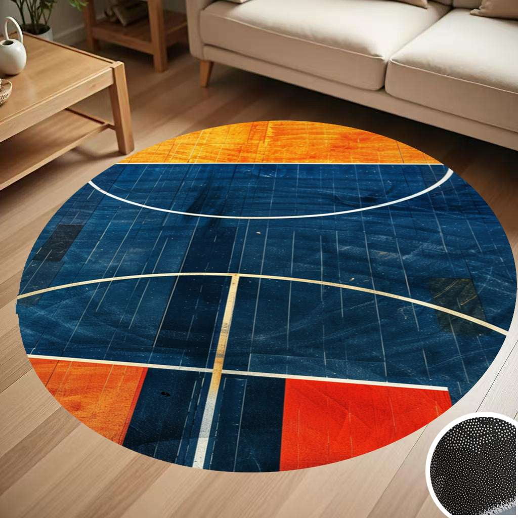 Basketball Court Art Round Carpet Living Room Bedroom Home Decoration ...