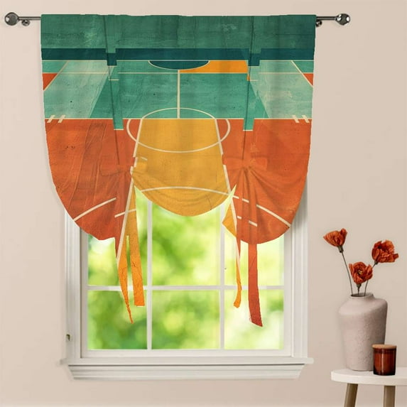 Basketball Court Art Window Curtain for Living Room Roman Curtain ...