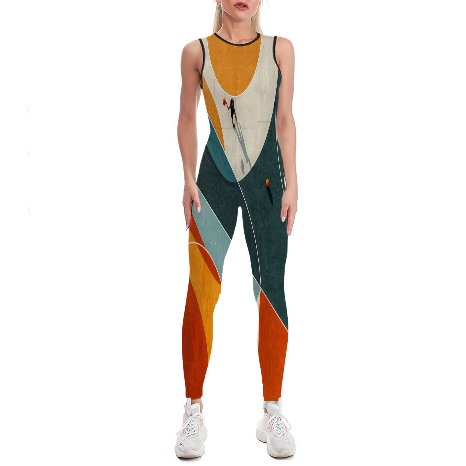 Basketball Court Art Women's One Piece Yoga Jumpsuits Leggings Playsuit ...