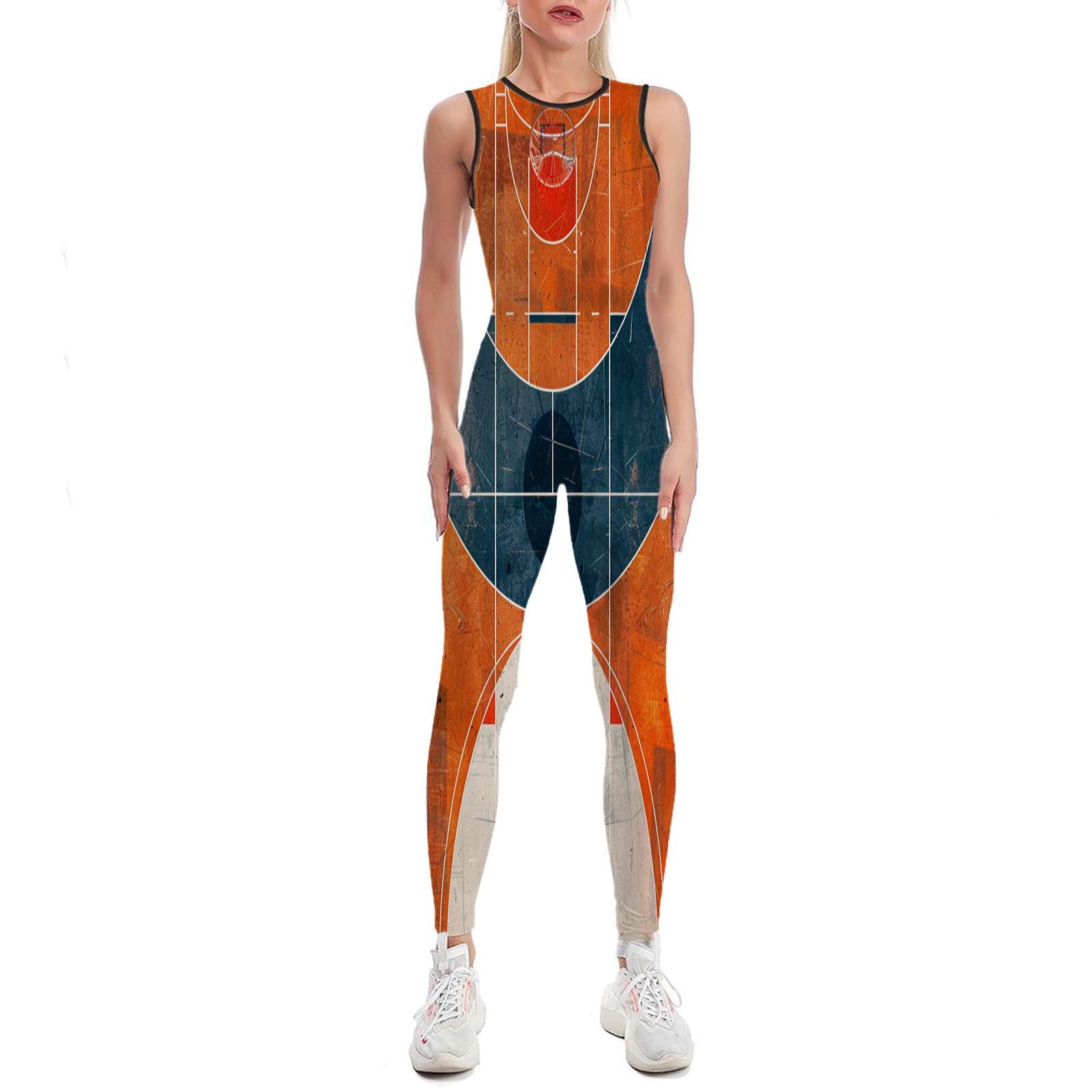 Basketball Court Art Women's One Piece Yoga Jumpsuits Leggings Playsuit ...