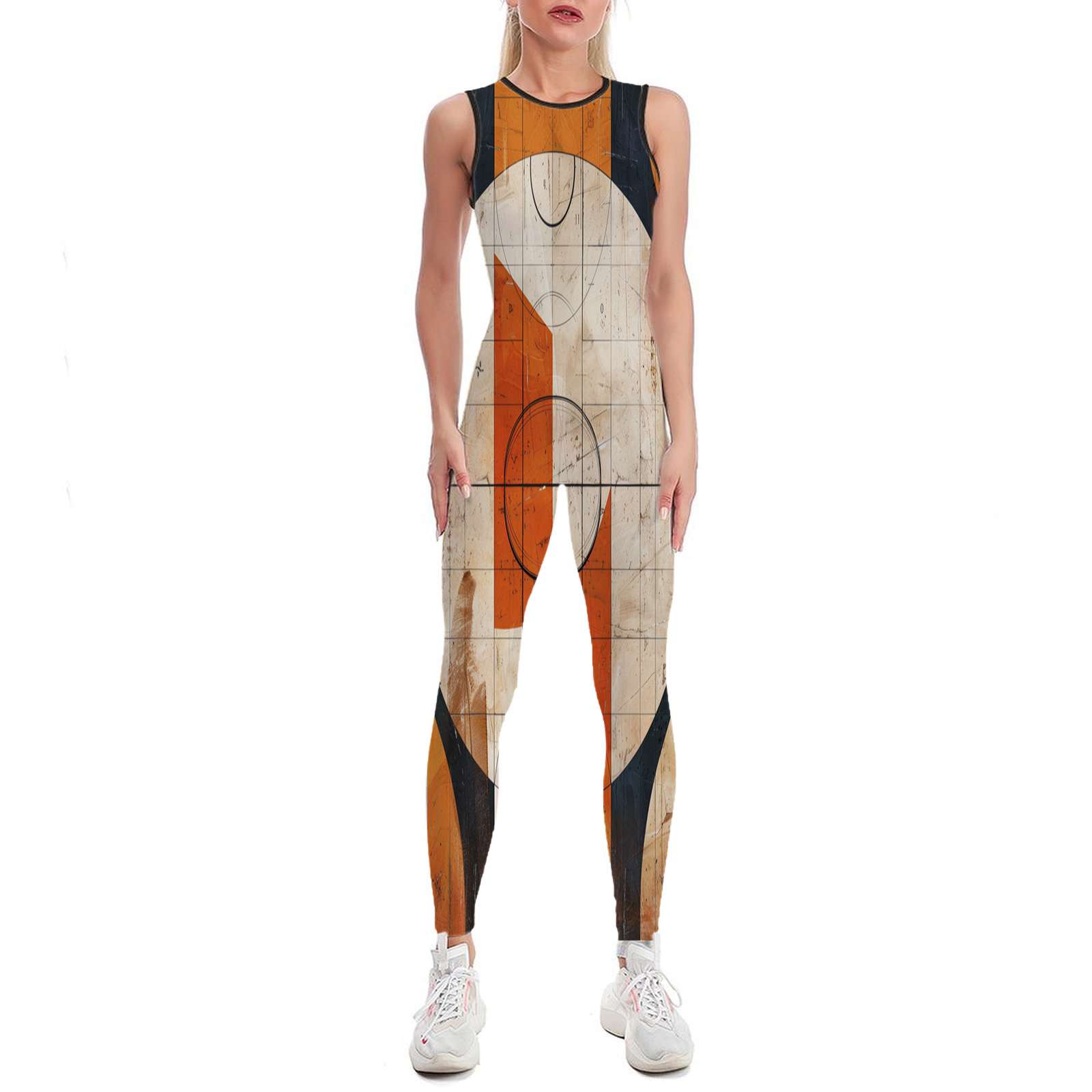 Basketball Court Art Women's One Piece Yoga Jumpsuits Leggings Playsuit ...