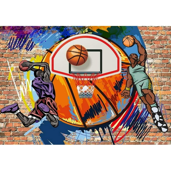 Basketball Court Backdrop Sports Theme Photography Background Party ...