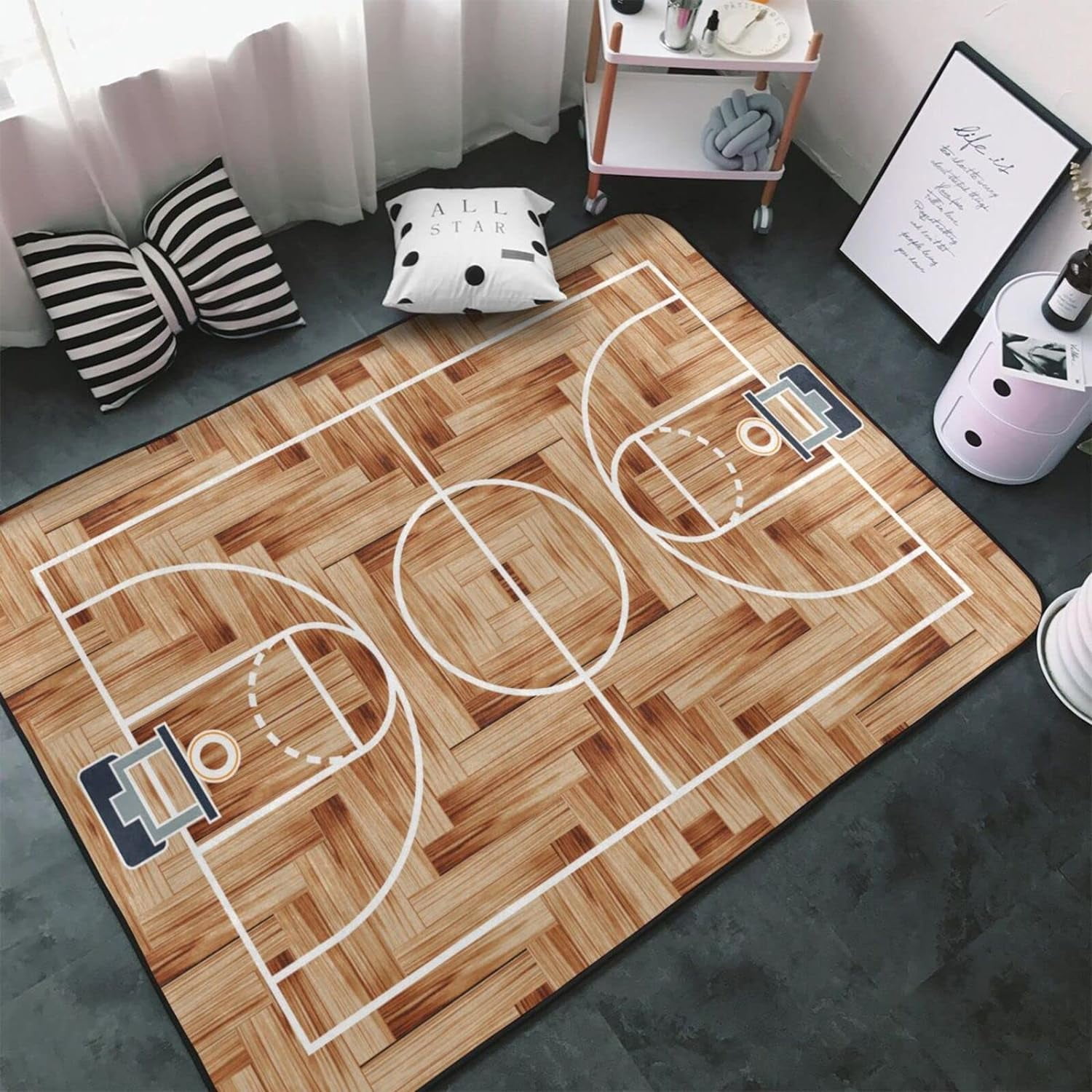 Basketball Court Carpet Basketball Area Rug for Bedroom Bedside Living ...