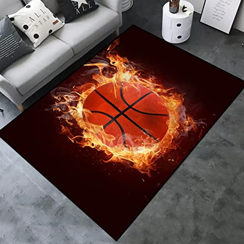 Basketball Court Carpet Black Sport Field Rug Ball Sport Area Rugs for ...
