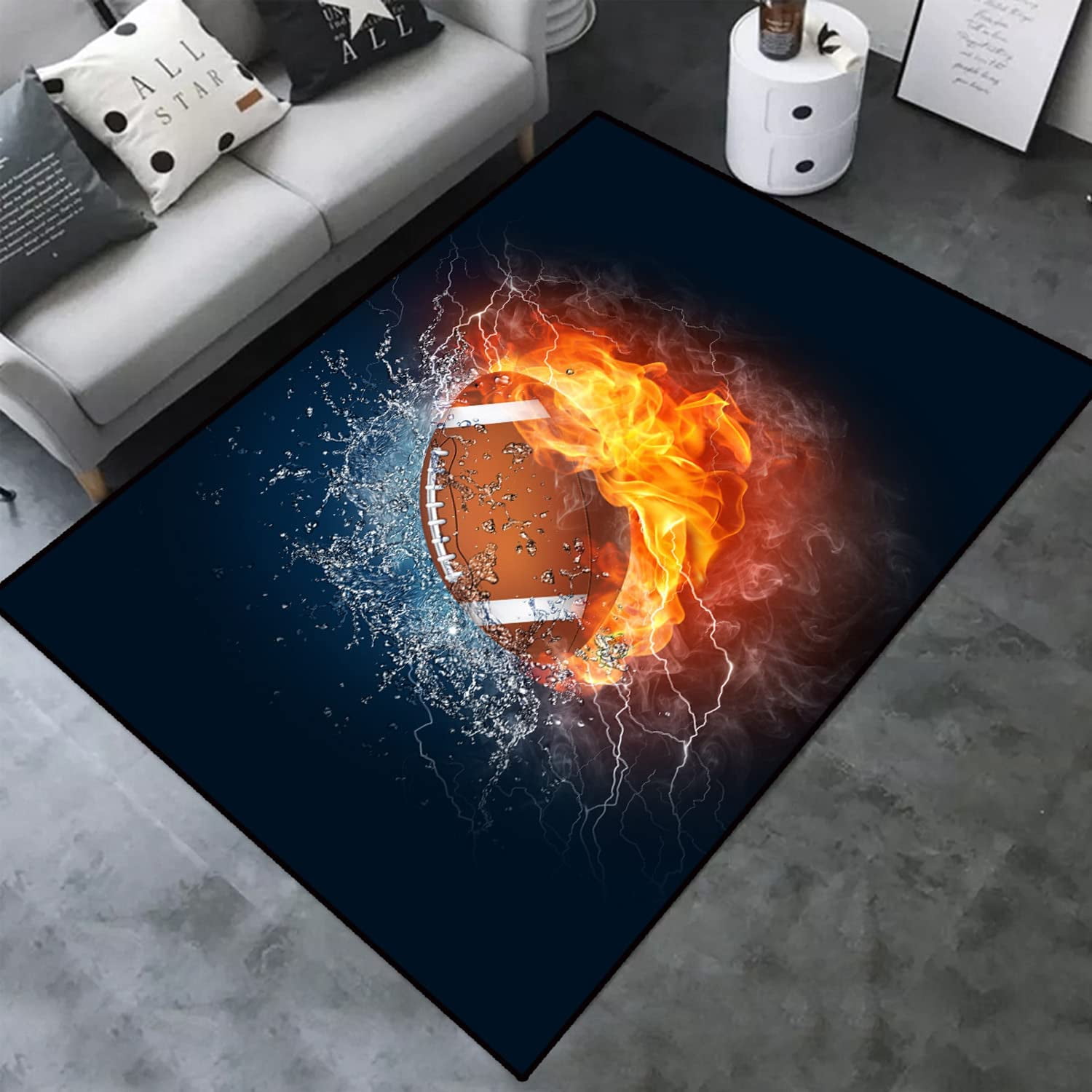 Basketball Court Large Area Rugs for Teen Boys Playroom Bedroom Carpet ...
