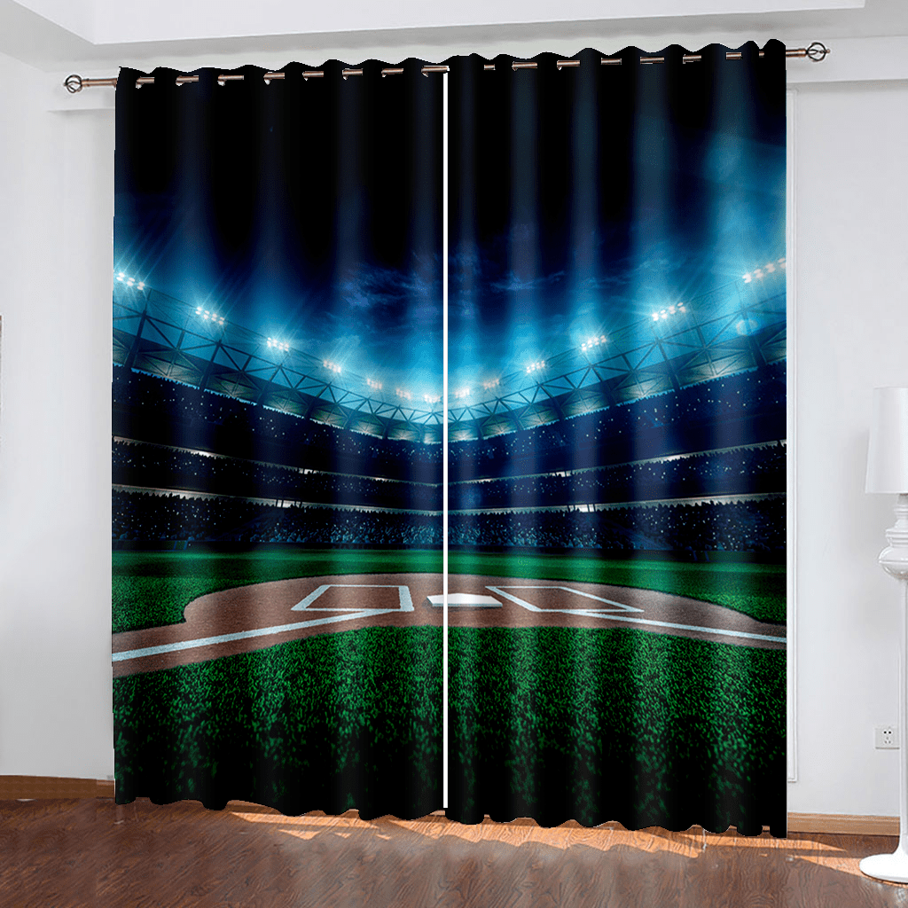 Basketball Court Polyester Curtains Sport Theme Ball Stadium Drapes r ...