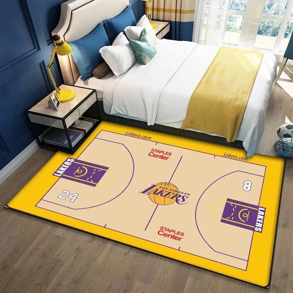 Basketball Court Printed Living Room Decoration Carpet Children Bedroom ...