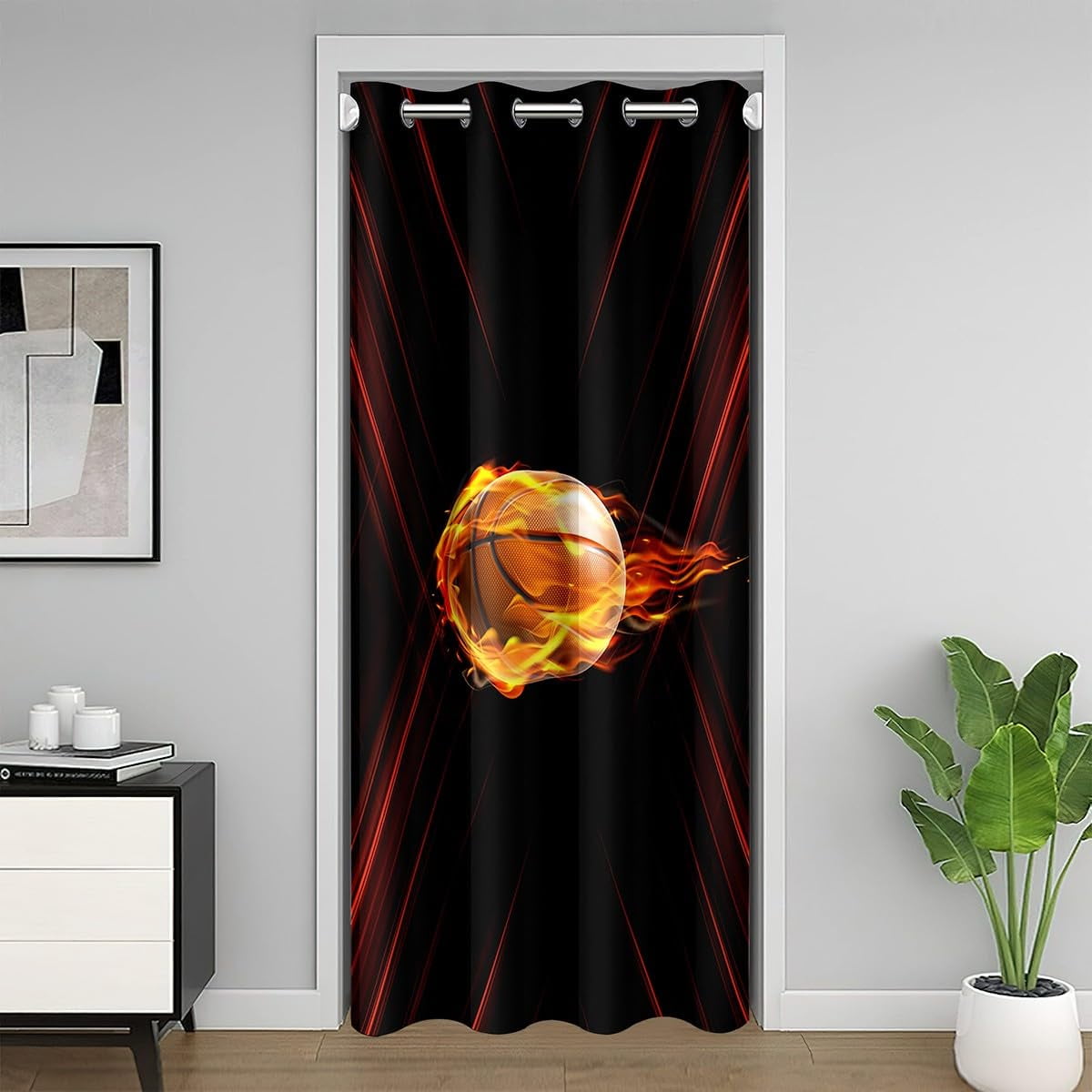 Basketball Court Sports Door Curtains Privacy Closet Curtain for Adult ...
