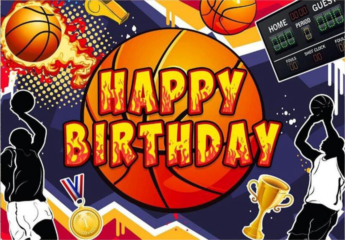 Basketball Court Style Background Birthday ration Add Charm Your ...
