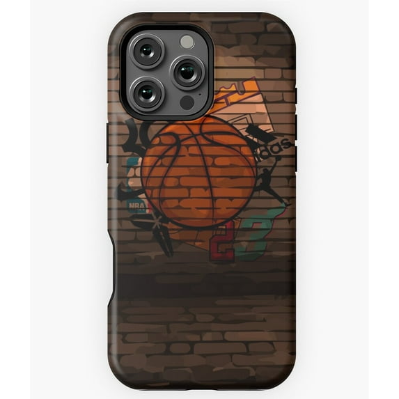 Basketball Court Wall Sports Game Fan Phone Case for iPhone 16 15 14 13 ...