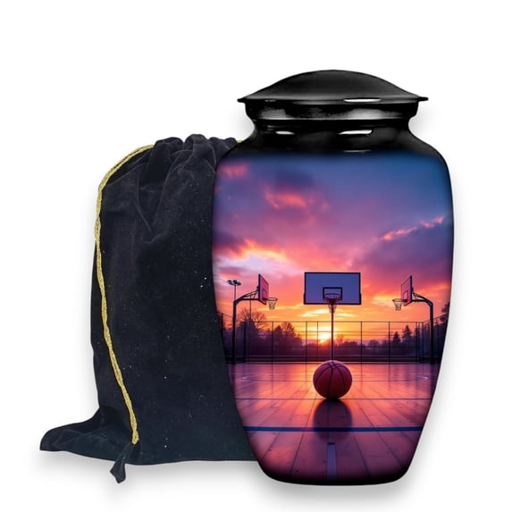 Basketball Cremation Urn for Human Ashes Adult Male, Sunset Sports ...