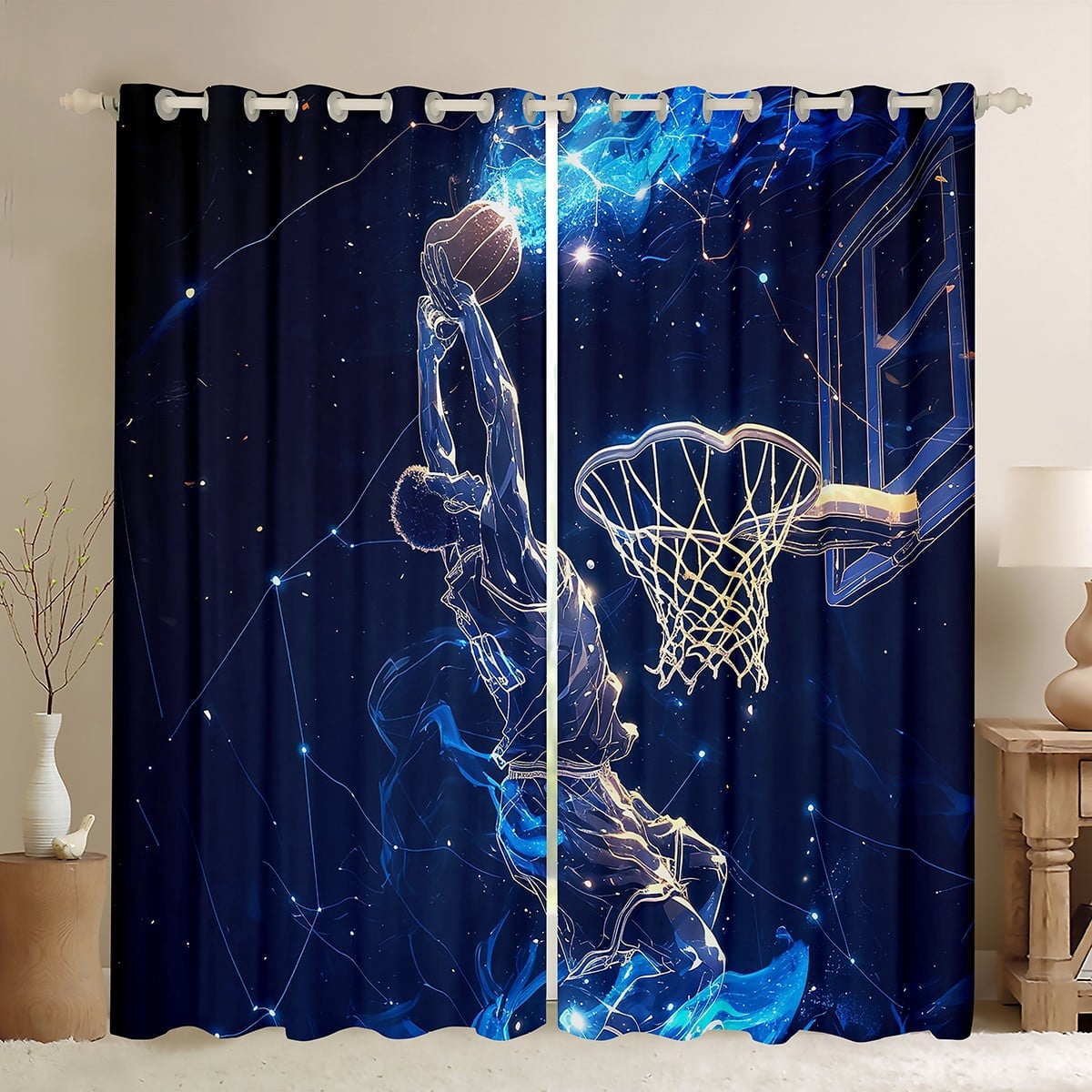Basketball Curtains,Ball Sports Themed 30%-50% Blackout Curtains ...