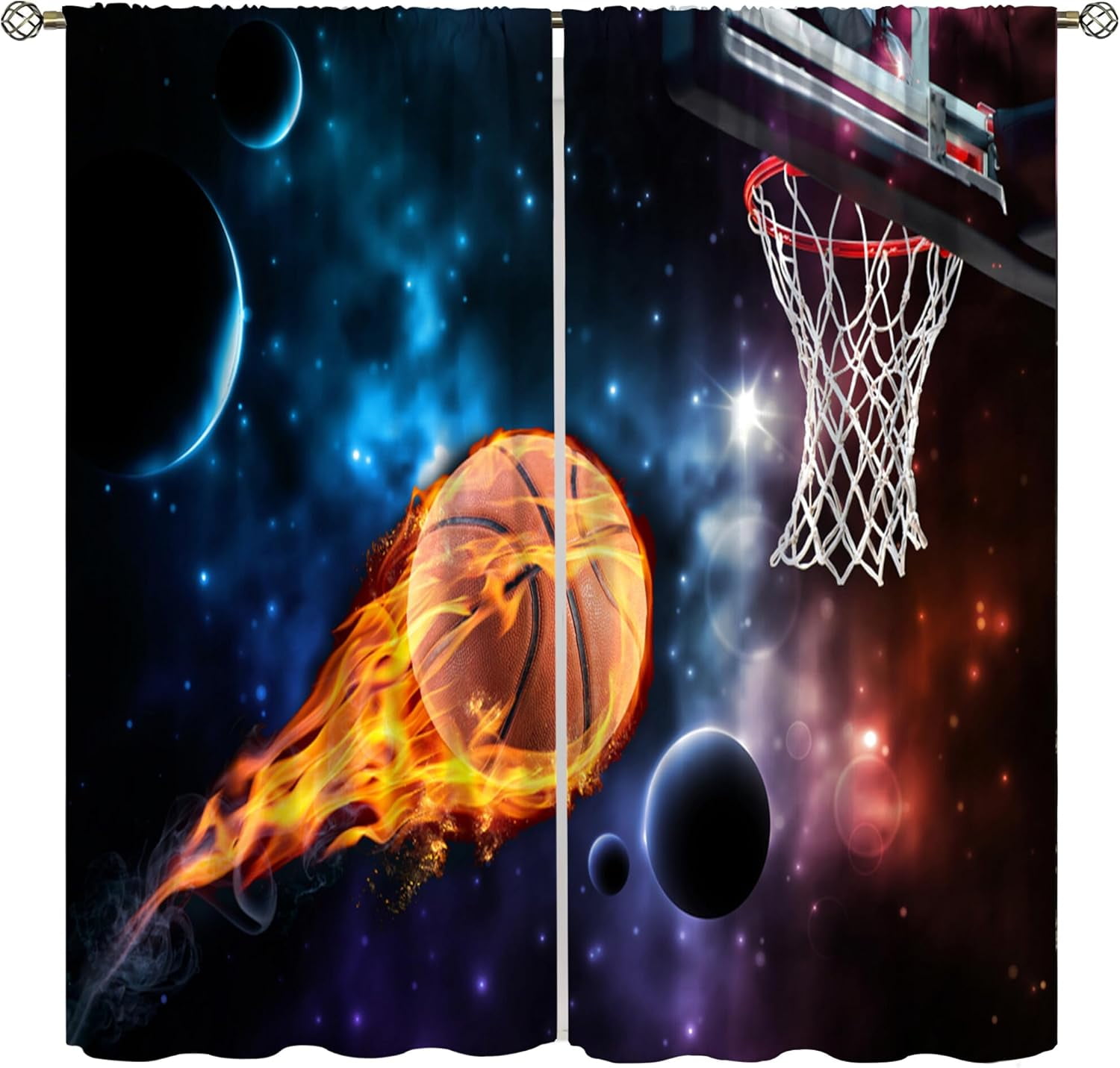 Basketball Curtains Boys Sport Kid Curtains for Bedroom, Basketball ...