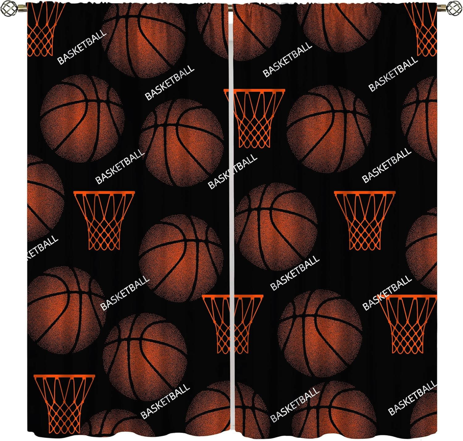 Basketball Curtains Boys Sport Kid Curtains for Bedroom, Basketball ...