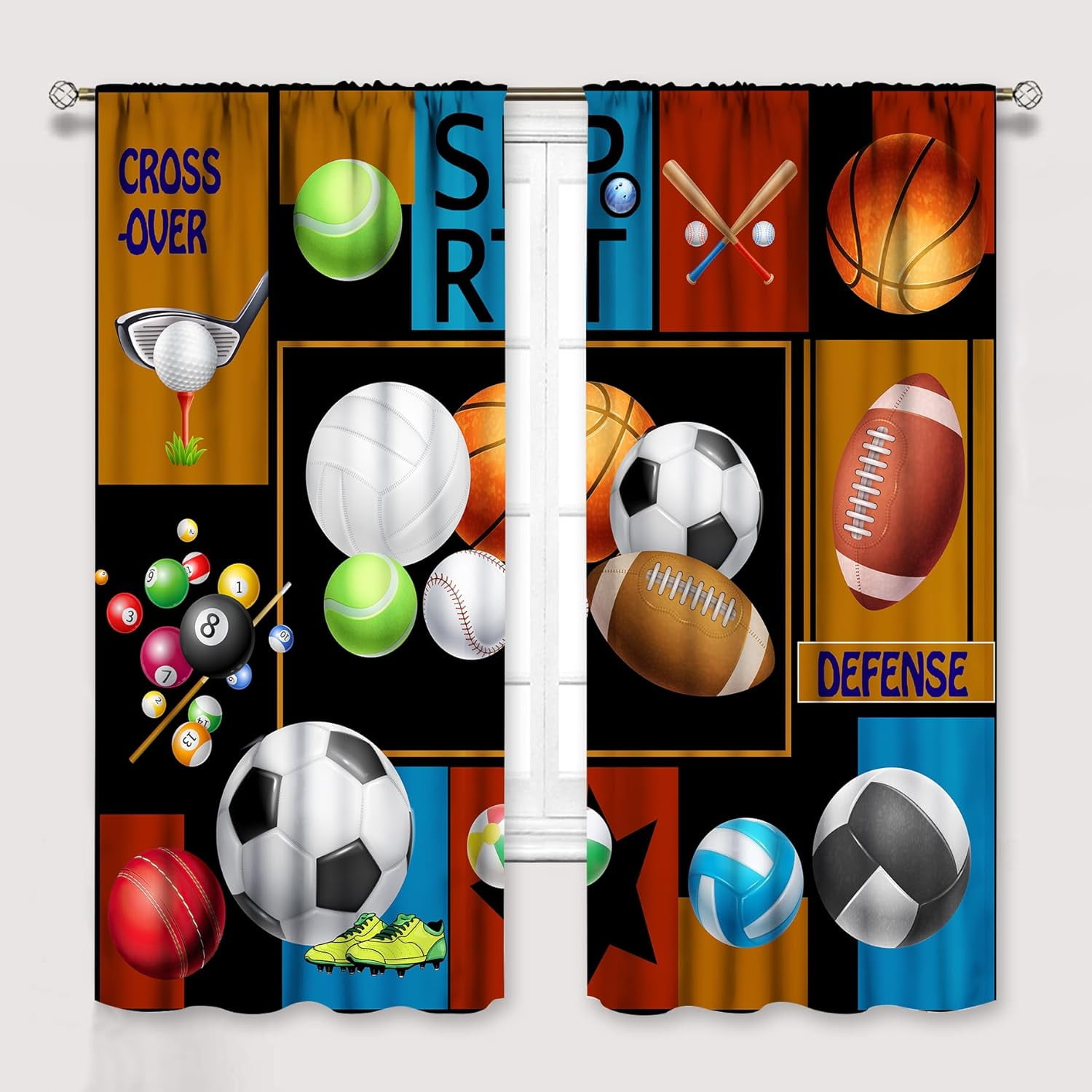 Basketball Curtains Boys Sport Kid Curtains for Bedroom, Basketball ...