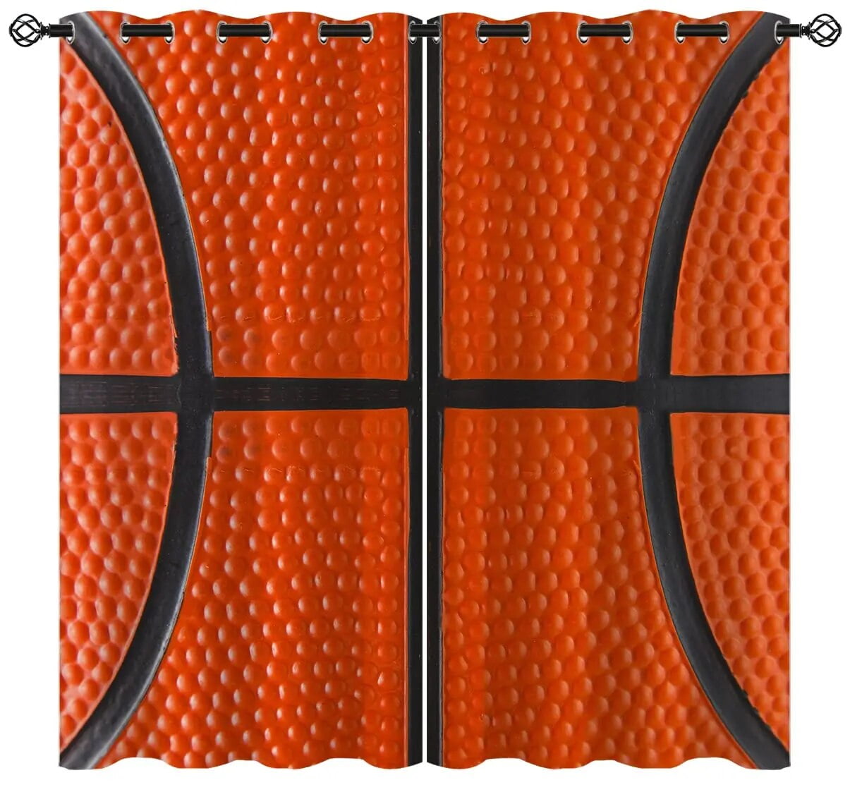 Basketball Curtains for Bedroom Living Room 3D Ball Court Window ...