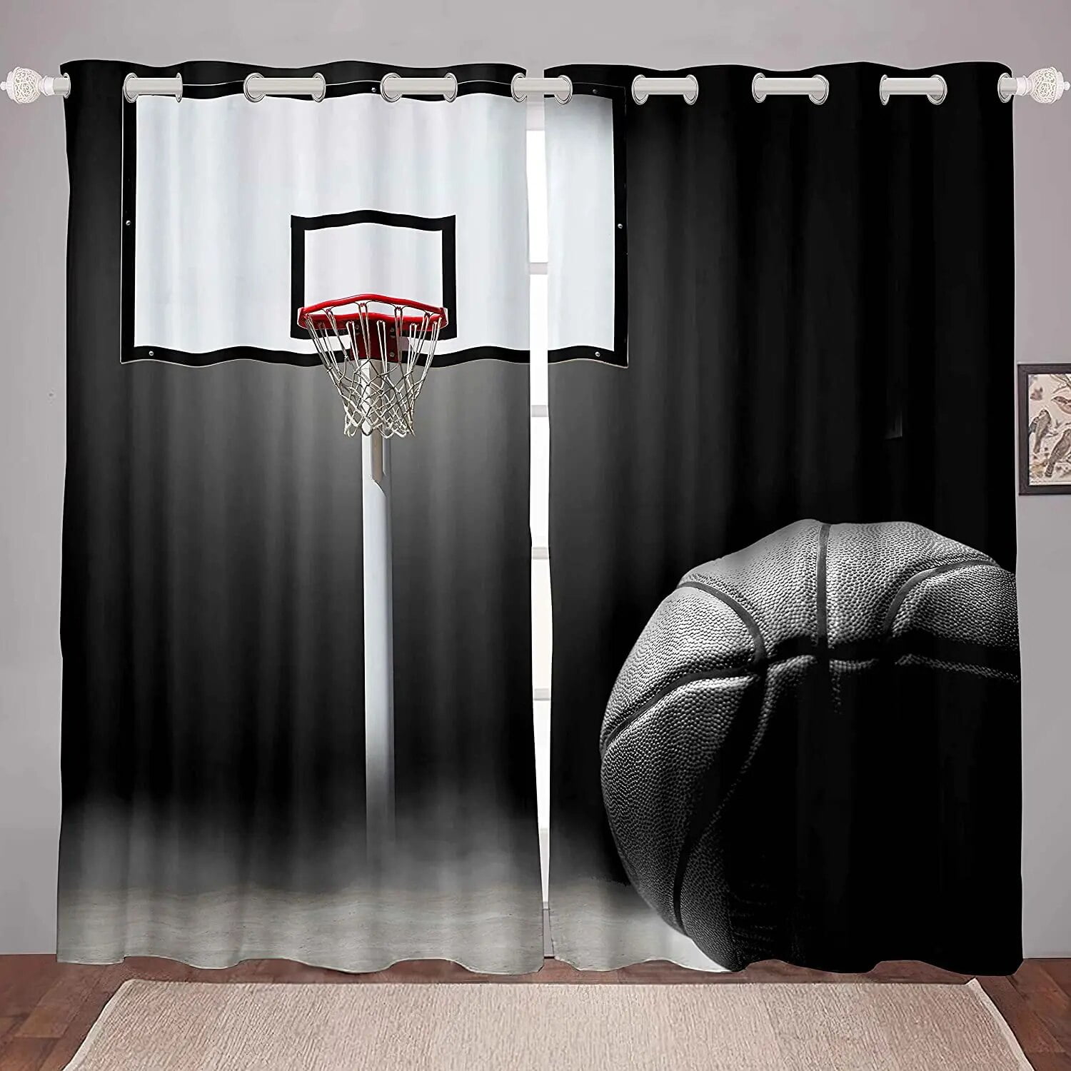 Basketball Curtains for Girls Boys Children Sports Theme Window ...