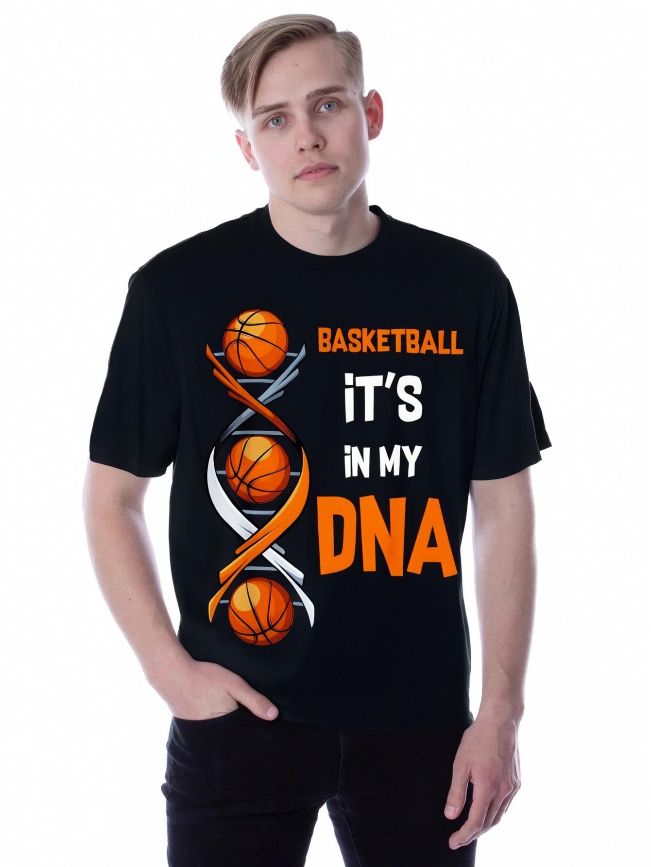 Basketball it's in My DNa Print, Men's Crew Neck Short Sleeve Cotton T ...