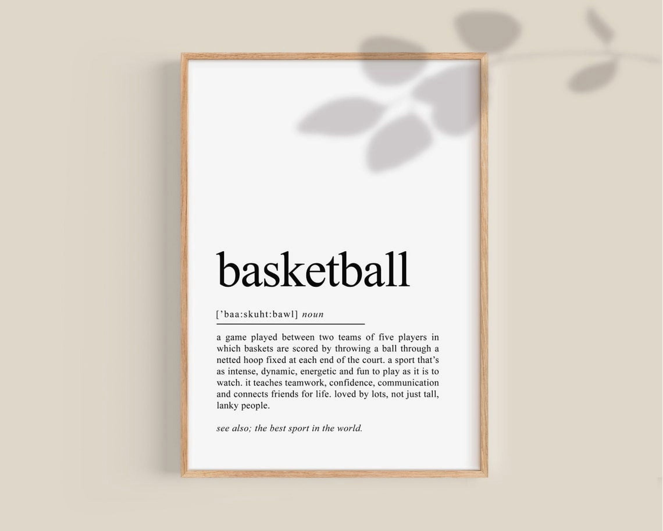 Basketball Definition Sports Quote Wall Art, Stretched Canvas Size ...