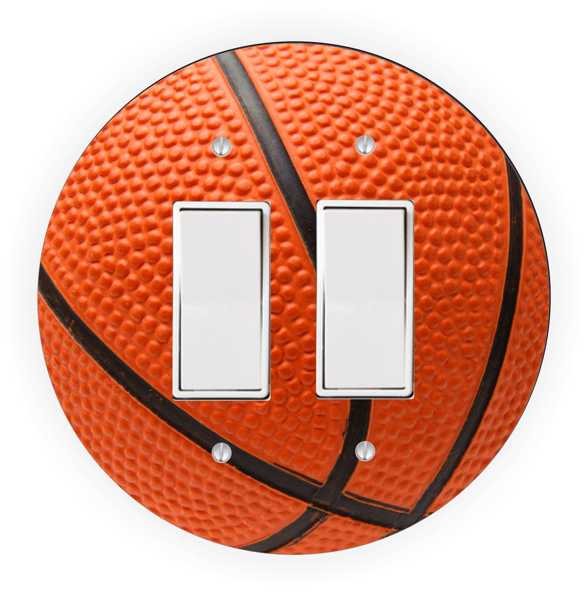 Basketball Design - Round Light Switch Plate Cover - Double Rocker ...