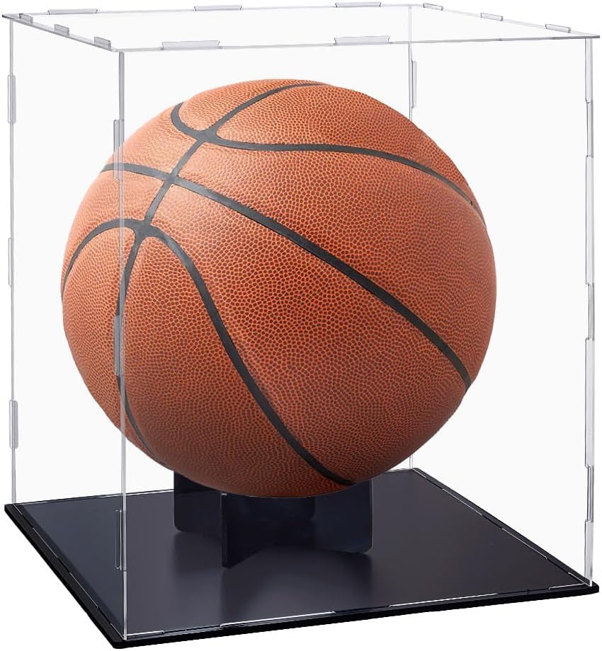 Basketball Display Case Clear Acrylic Basketball Box Holder with Stand ...