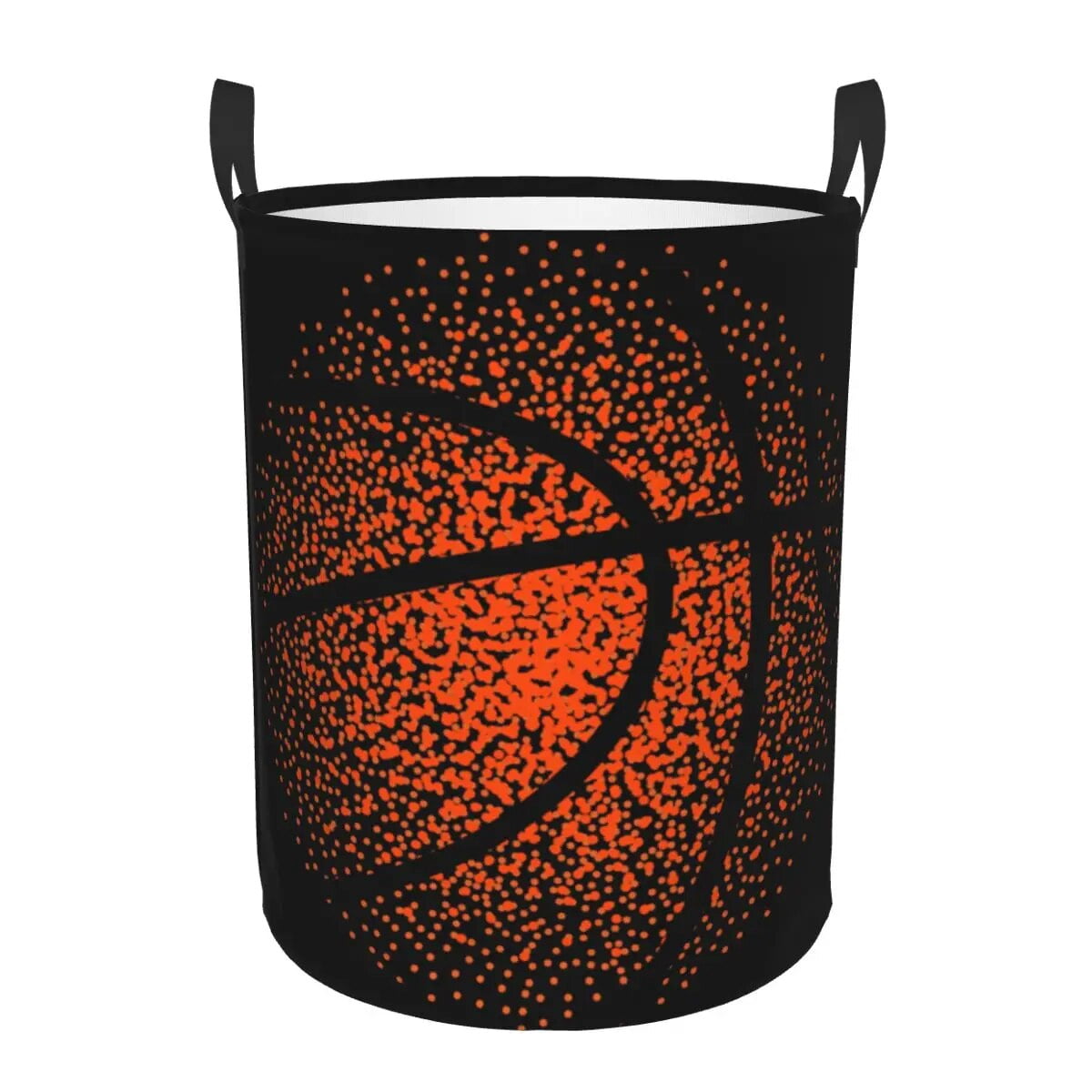 Basketball Dots Round Laundry Basket Foldable Physical culture Clothes ...