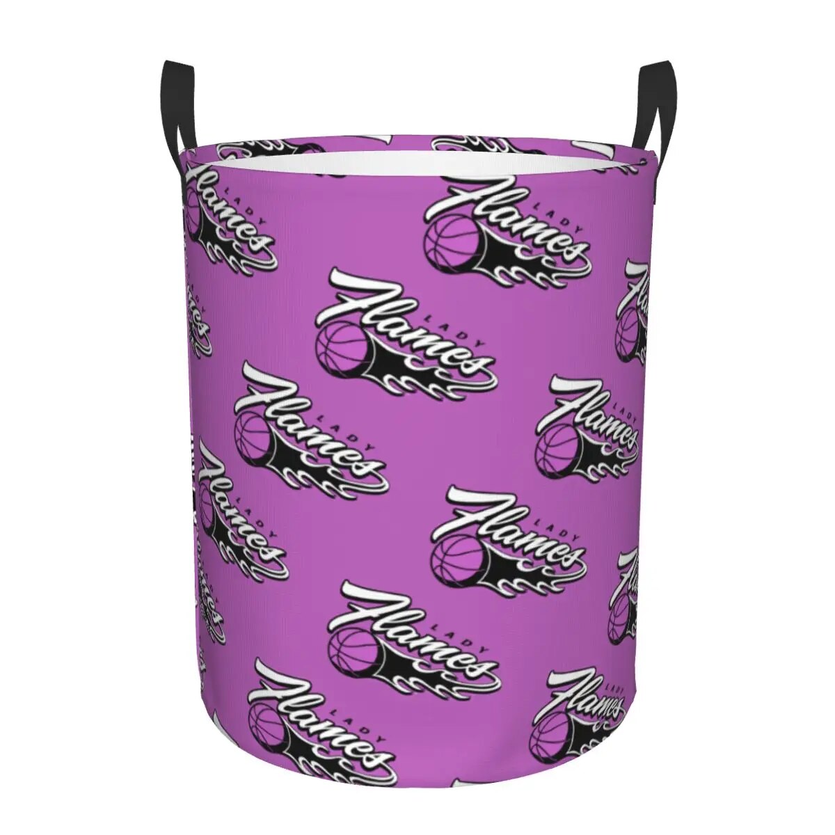 Basketball Dots Round Laundry Basket Foldable Physical culture Clothes ...