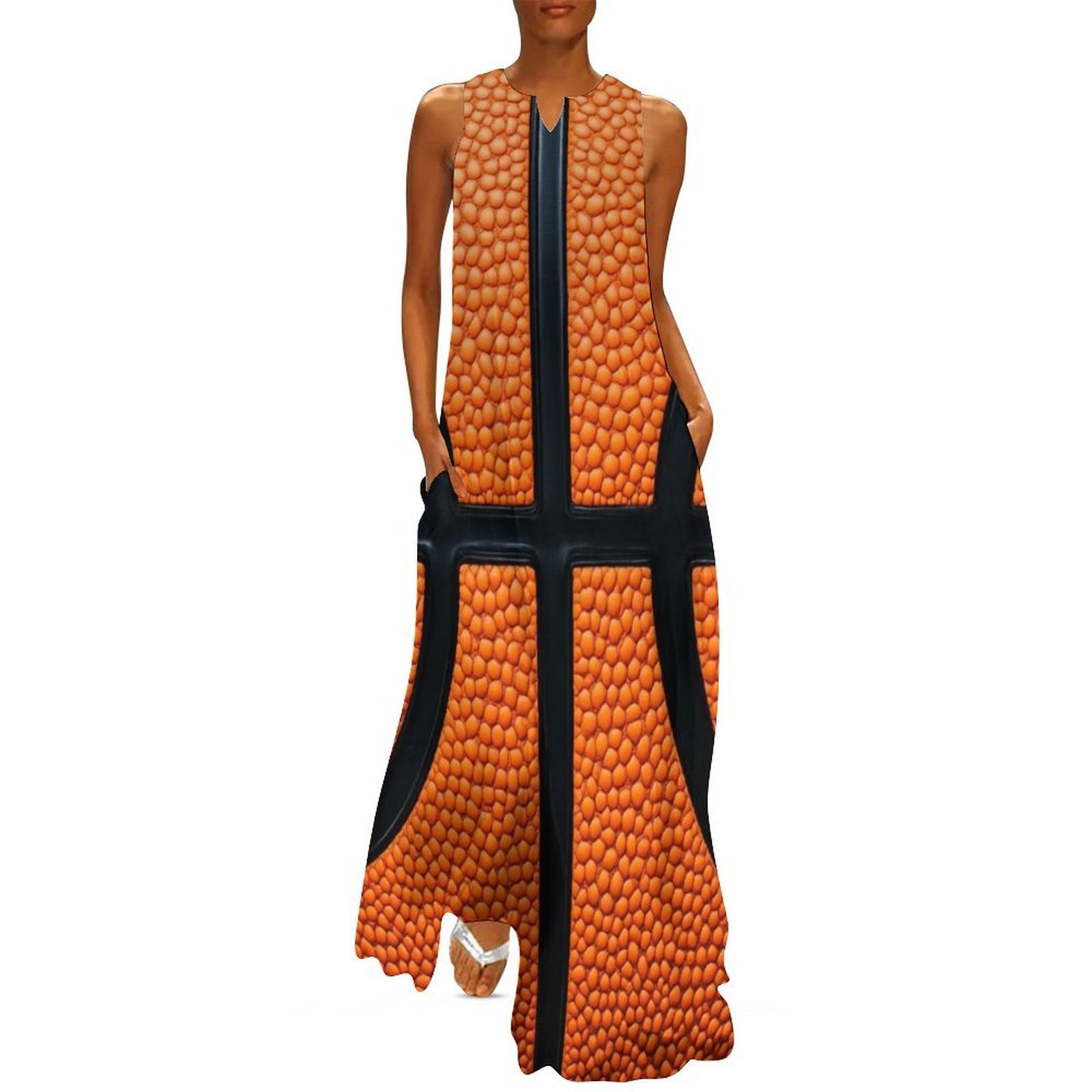 Basketball Dots Round Long Dress Women's summer dress women's evening ...