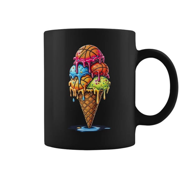 Basketball Drip Boys Girls Ice Cream Drip Sprinkles Summer Coffee Mugs ...